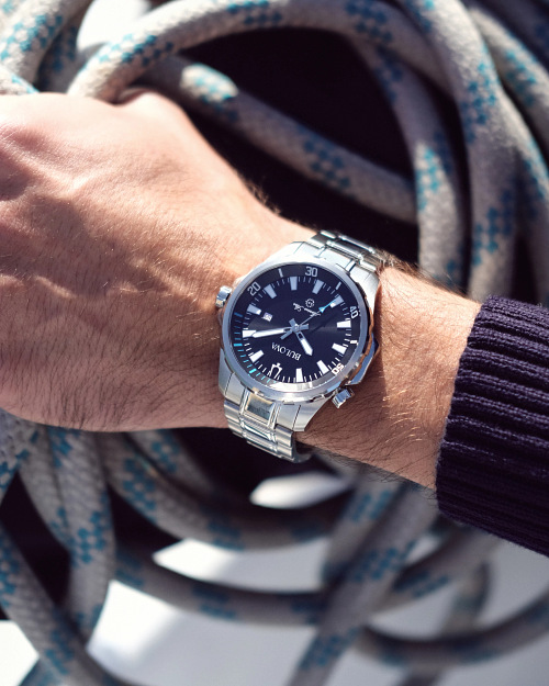 Black Dial Stainless Steel Bracelet Marine Star 96B382 | Bulova Black Dial Stainless Steel Bracelet Marine Star 96B382 | Bulova